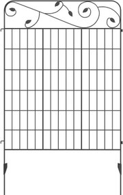 Outsunny zahradní plot mřížkový plot, vintage design, odolný proti povětrnostním vlivům, 3,52 x 1,43 m, černá