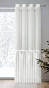VÁNOČNÍ ZÁCLONA NA KROUŽCÍCH FLAKE 140X250 CM BÍLÁ