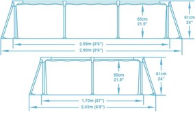 Bazén Steel Pro 2,59 x 1,7 x 0,61 m - 56403