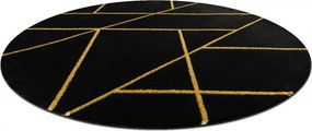 Kusový koberec Emerald geometric 1012 black and gold kruh, 200x200 (priemer) kruh, čierna, chodba / predsieň, Dywany Łuszczów
