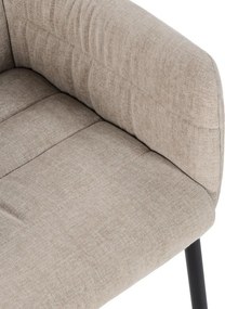 Béžové čalouněné jídelní křeslo s područkami Naomi – MOME