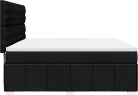Box spring postel s matrací černá 180x200 cm textil 3291756