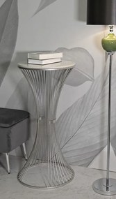 Odkládací stolek Funnel 50 cm stříbrný/mramor