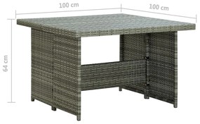 vidaXL Marketos 6dílná zahradní sedací souprava s poduškami polyratan šedá