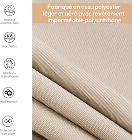 Outsunny Venkovní Rolovací Záclona 2,5 x 1,6 m Skladatelný Vertikální Sluneční Stín s Kličkou, Hliník a Polyester 280 g/m² UV50+ Ochrana pro Balkon, T
