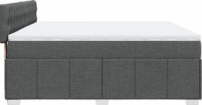 Box spring postel s matrací tmavě šedá 200x200 cm textil 3289483