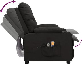 Elektrické masážní křeslo černé textil 3098853