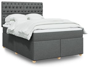 Box spring postel s matrací tmavě šedá 140x200 cm textil 3291311