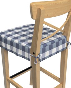 Sedák na židli IKEA Ingolf - barová barva tmavě modrá látka vzorované
