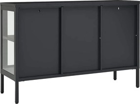 Příborník antracitový 105 x 35 x 70 cm ocel a sklo 336069