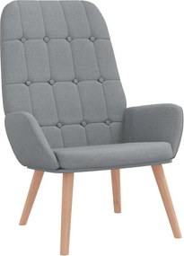 Relaxační křeslo s podnožkou světle šedé textil 3315149