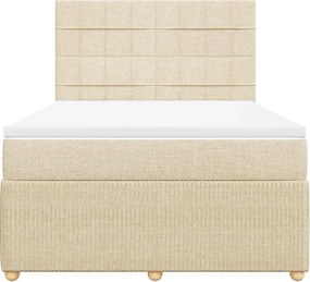 Box spring postel s matrací krémová 140x200 cm textil 3292084