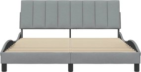 Rám postele bez matrace Hanko světle šedý 160 x 200 cm textil 3310398
