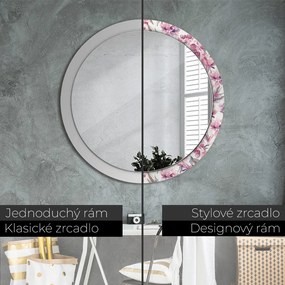 Kulaté dekorativní zrcadlo na zeď Pivoňky květin fi 100 cm
