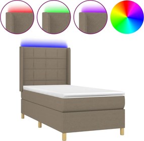 Box spring postel s matrací a LED taupe 90x200 cm textil 3138849