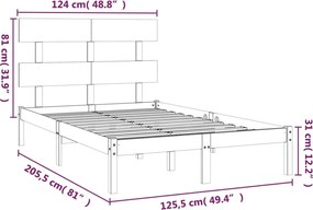 vidaXL Rám postele masivní dřevo 120 x 200 cm [3104670] Barva: Přírodní