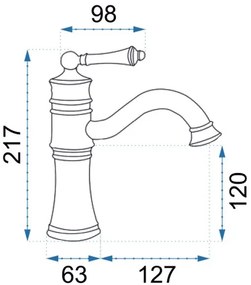 Rea Vintage - Umyvadlová baterie, černá, REA-B0226