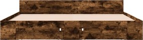 Rám postele se zásuvkami kouřový dub 180 x 200 cm kompozit 3280731