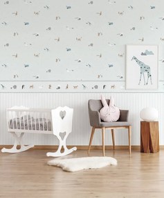 Modrá dětská samolepící bordura se zvířátky 7504-1, Noa, ICH Wallcoverings