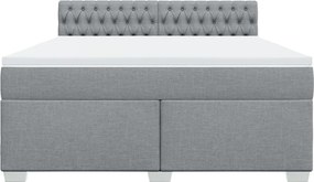 Box spring postel s matrací světle šedá 180 x 200 cm textil 3285974