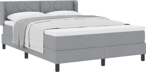 Postel s boxspringem s čelo Světle šedá 200 x 140 cm textil 3341167