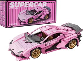 Stavebnice auta SUPERCAR No.J2010 růžová - 702 dílků