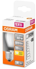 OSRAM Classic P LED žárovka E27 4W 2 700 K matná