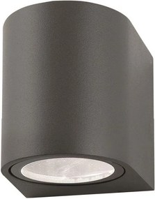 NV 710021 Venkovní nástěnné svítidlo NERO tmavě šedý hliník skleněný difuzor GU10 1x7W 220-240V IP54 bez žárovky světlo dolů - NOVA LUCE