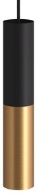 creative cables Tub-e14, bodový dvojitý kovový válec - stínidlo s objímkou E14 a s kroužky pro stínidlo Barva komponentu: Černá-Matná měď
