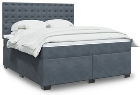 Box spring postel s matrací tmavě šedá 180x200 cm samet 3293291