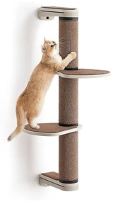 Feandrea Clickat škrábadlo pro kočky, 101 cm vysoké se 2 policemi, hnědá barva