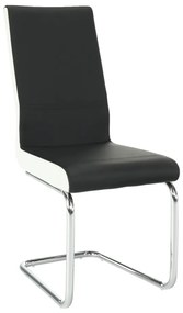 TEMPO Židle, ekokůže černá / bílá + chrom, Neana