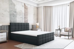 Boxspringová postel, 140x200, šedá, BEST