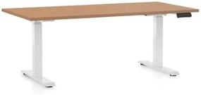 Výškově nastavitelný stůl OfficeTech C, 160 x 80 cm - bílá podnož Barva: Ořech