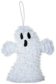 Bílá plastová závěsná dekorace duch na Halloween - 15*3*16 cm