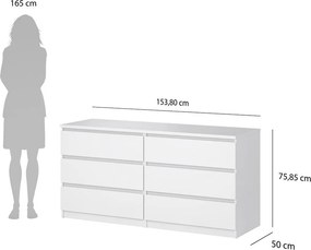 Bílá komoda 154x76x50 cm Naia – Tvilum