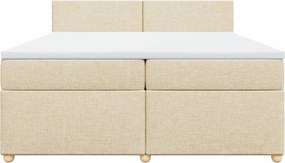 Box spring postel s matrací krémová 200x200 cm textil 3289085