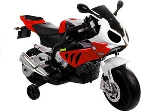 LEAN CARS Elektrická motorka pro děti BMW S1000RR červená tříkolová