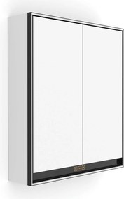 Nimco GA 1 - Zrcadlová skříňka s LED osvětlením, 70x61x15 cm, 2 dvířka, matná černá GAC 10002VX-90