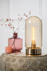 Jantarovo-bronzová kovová stolní lampa Domani - Ø15*33cm / E27
