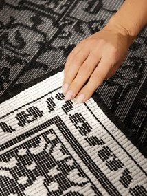 NORTHRUGS, Kusový koberec Duet Kona 106248 Black/White - na ven i na doma, 200x290, černobílá, chodba / předsíň