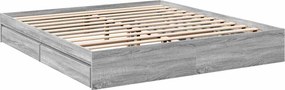 Rám postele se zásuvkami šedý sonoma 200 x 200 cm kompozit 3280634