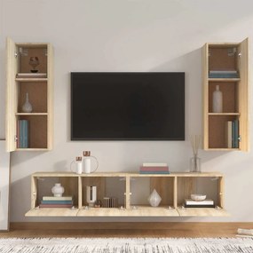4dílný set TV skříněk dub sonoma kompozitní dřevo 3114200