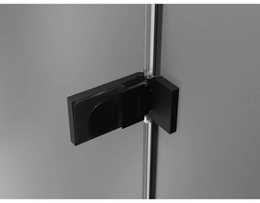 Mexen Lunar-F Duo, Skládací sprchový kout 100 x 100 cm, 8mm čiré sklo, černý profil, 836-100L-100P-70-00