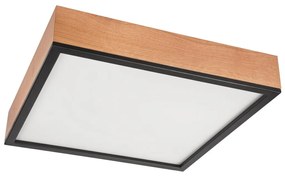 Lamkur | Stropní svítidlo OAK SQUARE 4xE27/15W/230V 48x48 cm dub/černá | LA48833