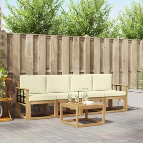 Venkovní pohovková souprava 5 ks Bílá a krémová 3387219
