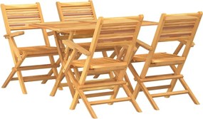 5dílný zahradní jídelní set masivní teakové dřevo 3155013