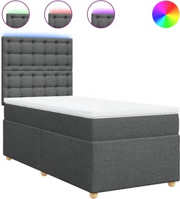 Box spring postel s matrací tmavě šedá 90x190 cm textil 3293450