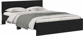 Rám postele s LED pásky Černý dub 120 x 200 cm Kompozitní dřevo 3403585