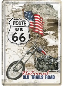 Postershop Plechová pohlednice - Route 66 National Old Trails Road